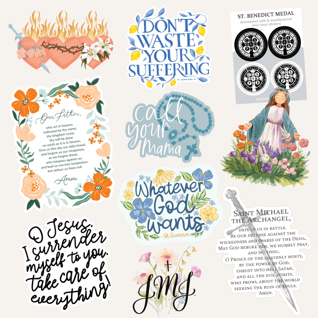 "Top Sellers" Catholic Sticker Bundle – Just Love Prints