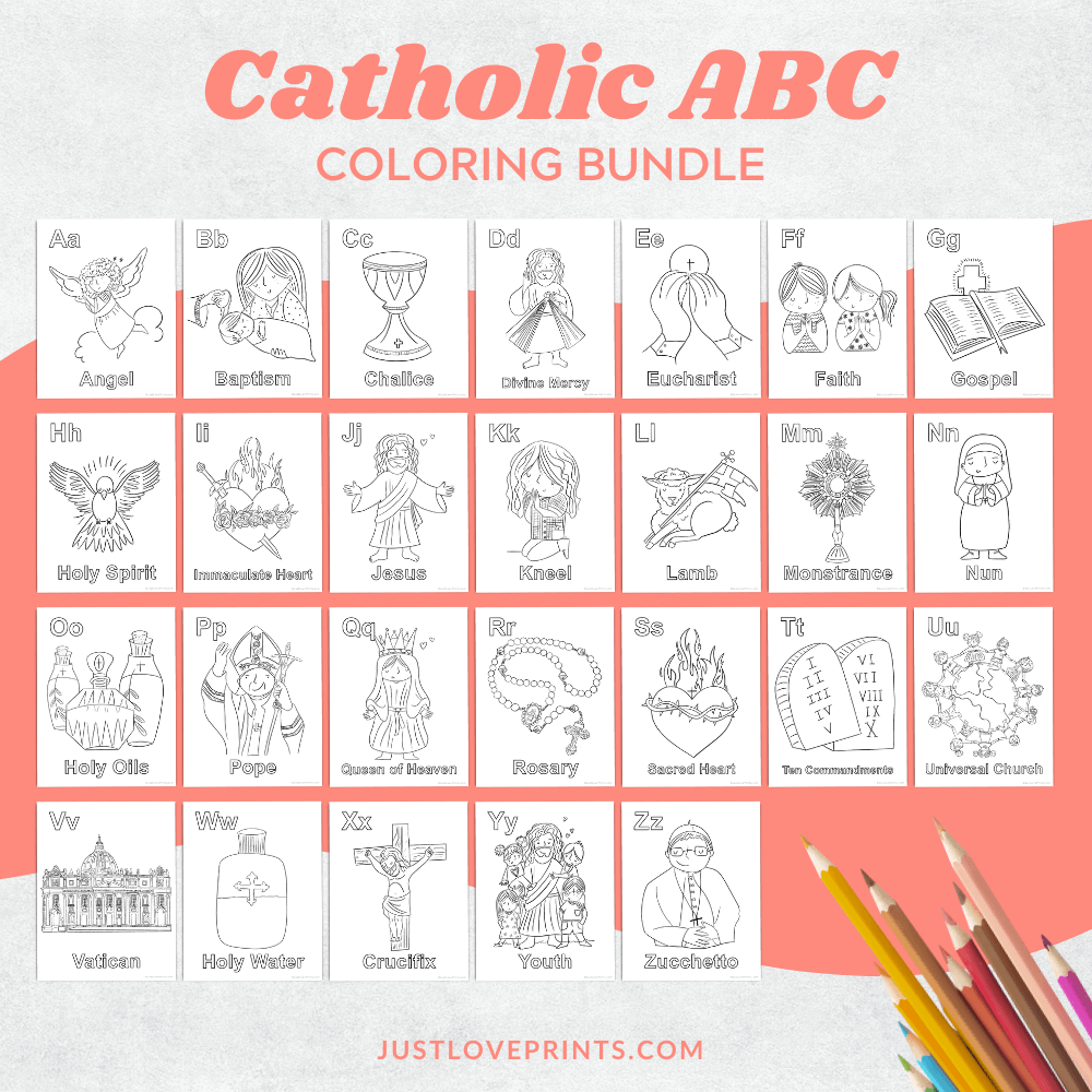 Catholic ABC Coloring Bundle – Just Love Prints