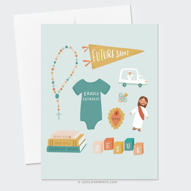 Catholic Baby Greeting Card – Just Love Prints