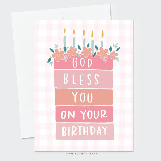 God Bless You On Your Birthday Greeting Card – Just Love Prints