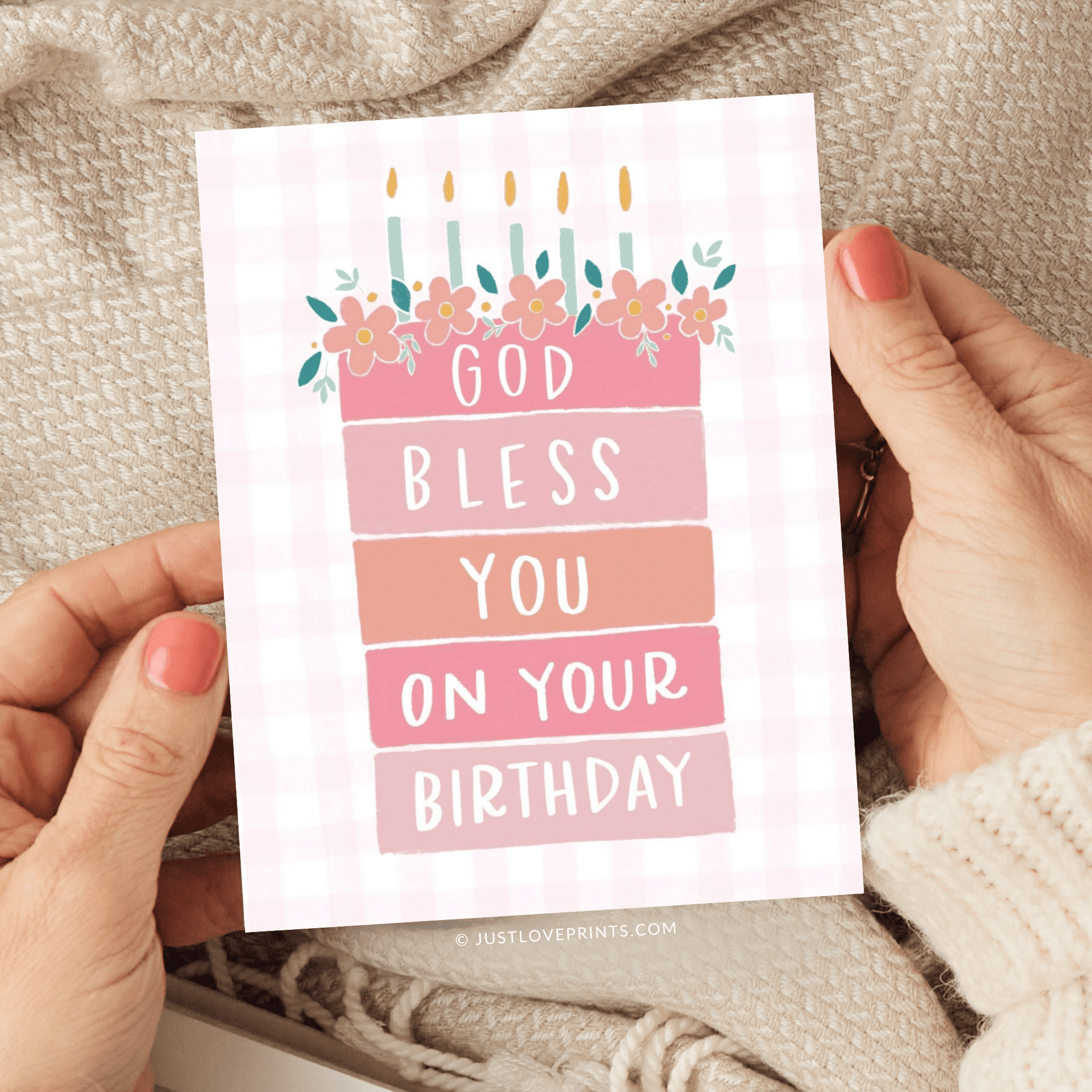 God Bless You On Your Birthday Greeting Card – Just Love Prints