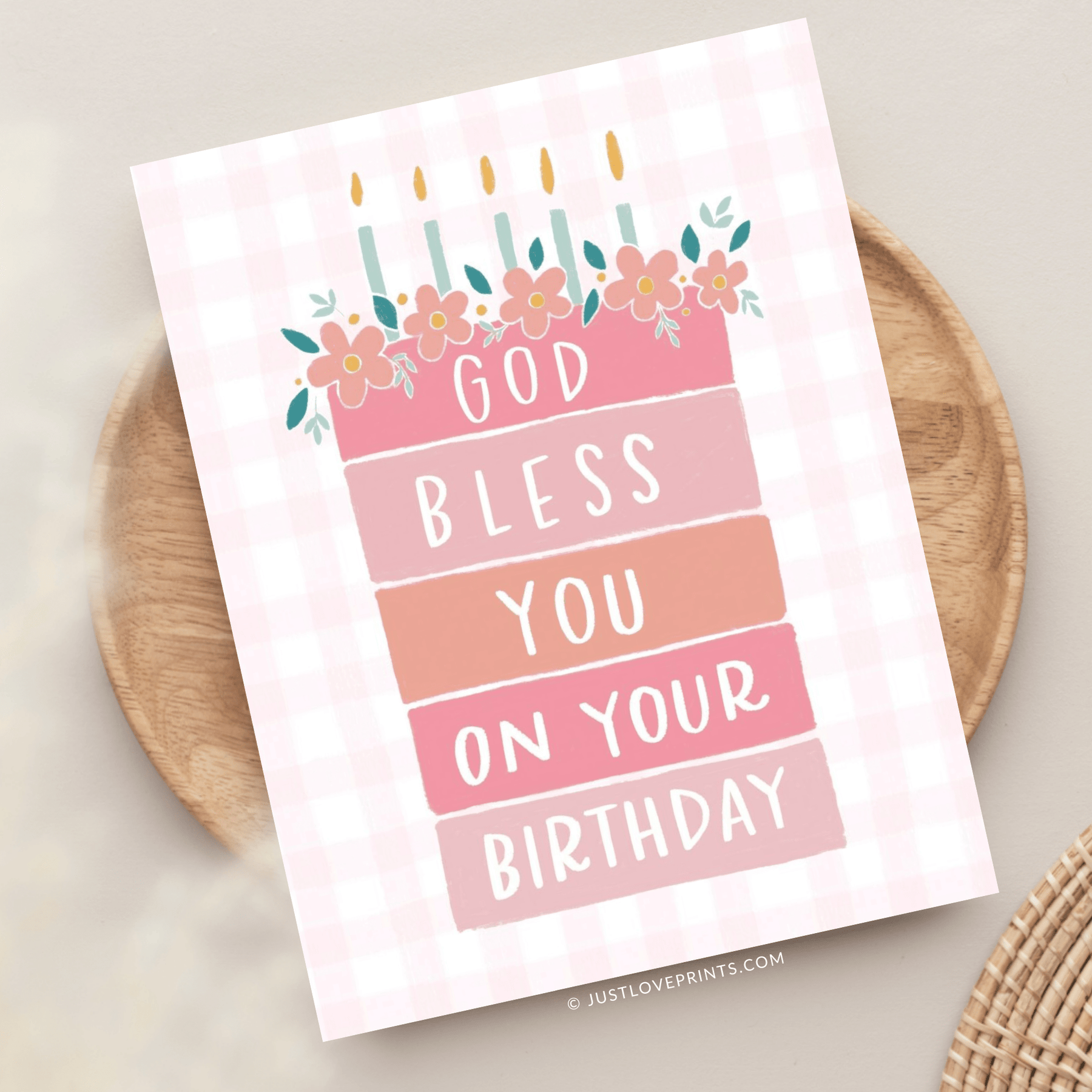 God Bless You On Your Birthday Greeting Card – Just Love Prints