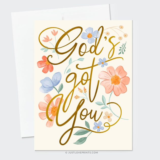 God's Got You Greeting Card – Just Love Prints