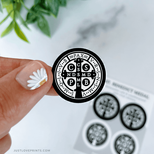 Mini St. Benedict Medal Sticker Sheet – Just Love Prints