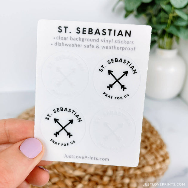 LAST CHANCE Mini St. Sebastian Vinyl Sticker Sheet – Just Love Prints