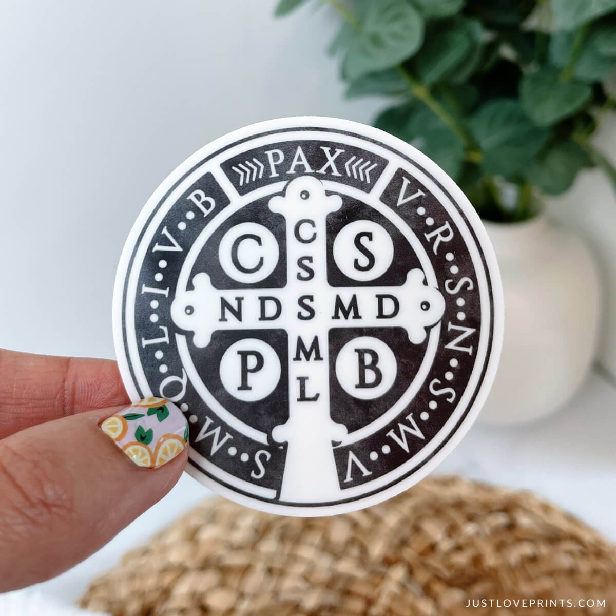 St. Benedict Medal Vinyl Sticker – Just Love Prints