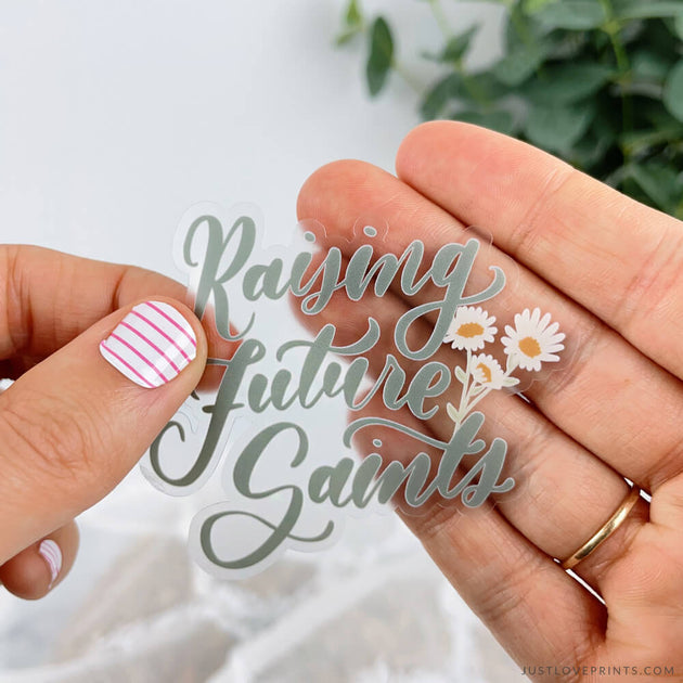 Raising Future Saints Catholic Sticker – Just Love Prints
