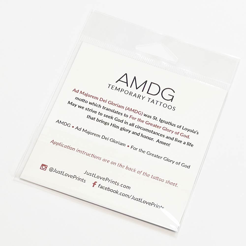 "AMDG Collection" Temporary Tattoos – Just Love Prints