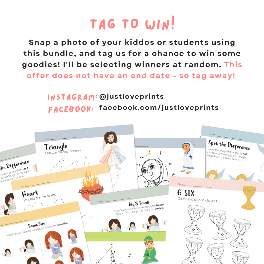 The Catholic "Busy Work" Bundle (PDF Download) – Just Love Prints