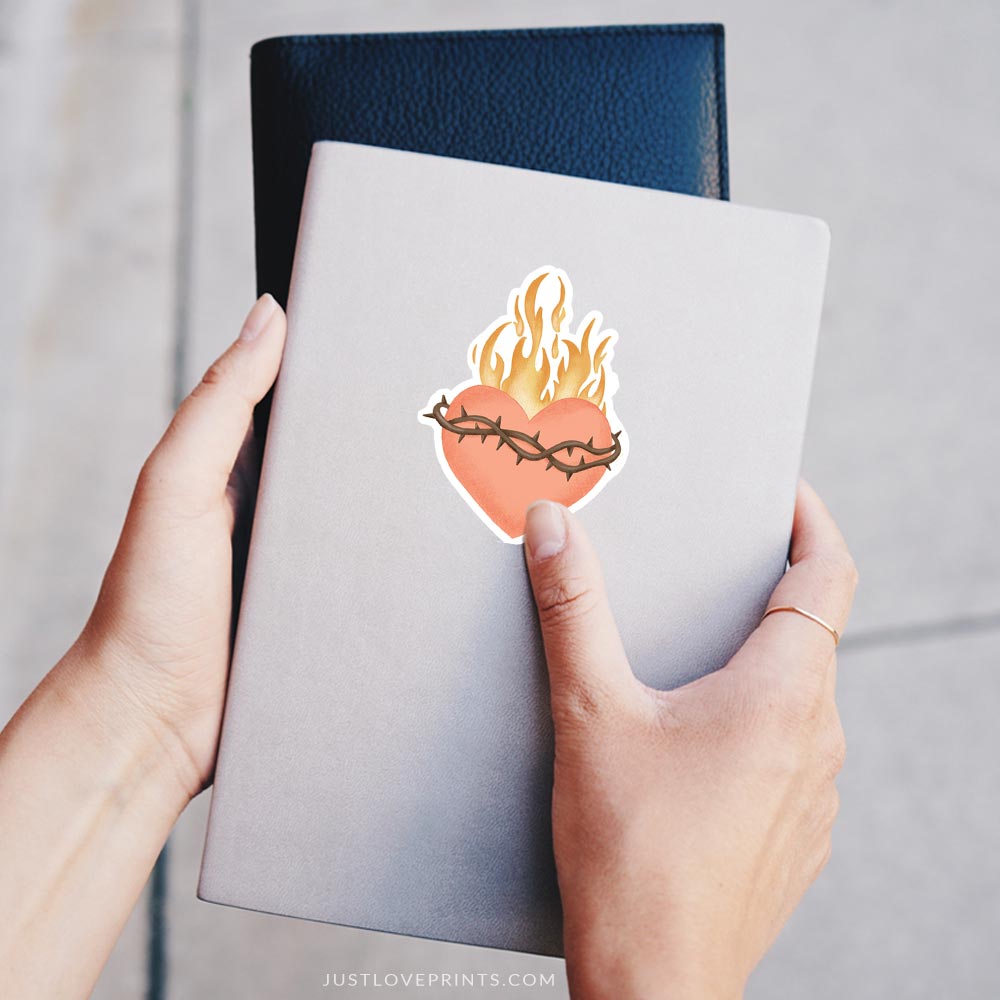 Sacred Heart of Jesus Vinyl Sticker – Just Love Prints