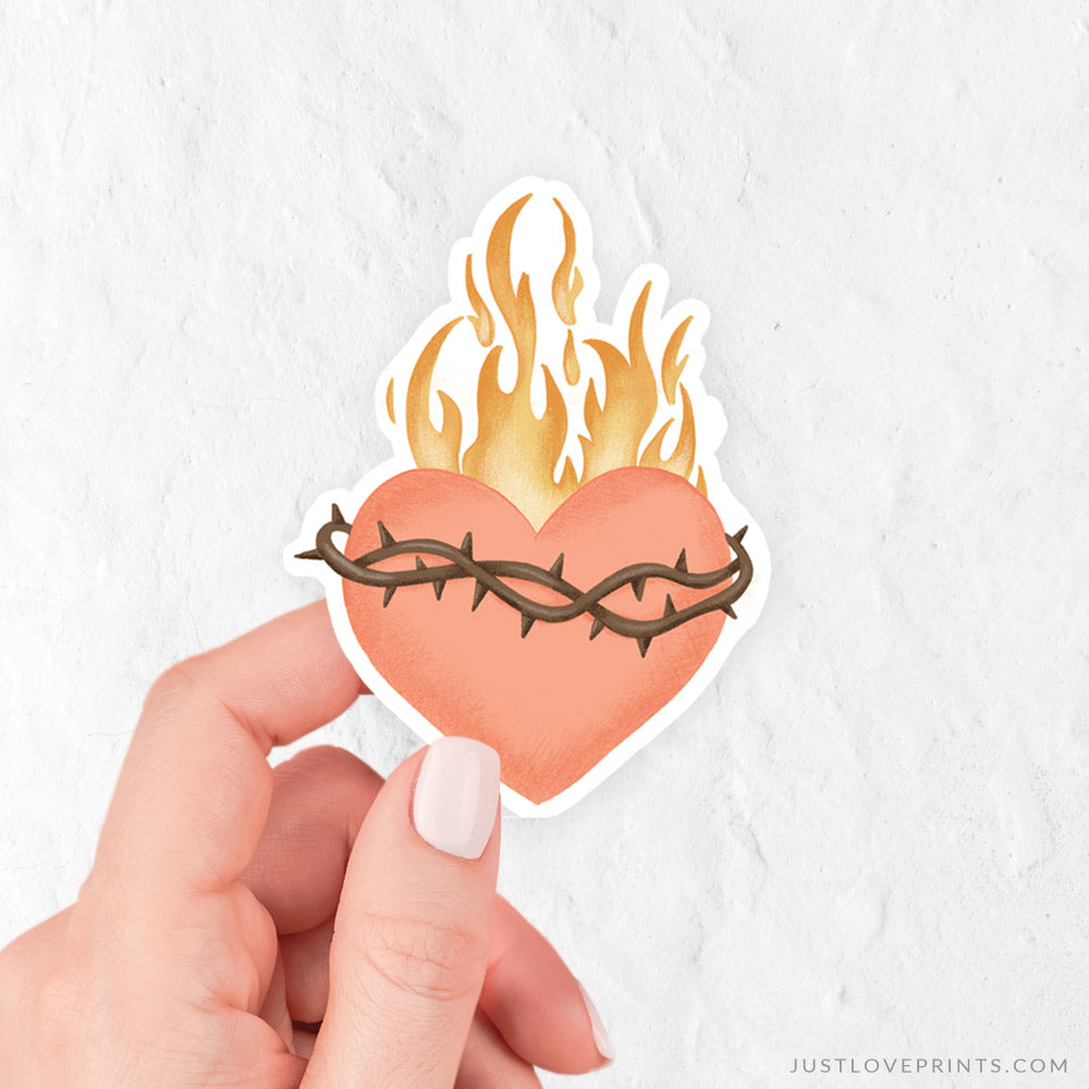 Sacred Heart of Jesus Vinyl Sticker – Just Love Prints