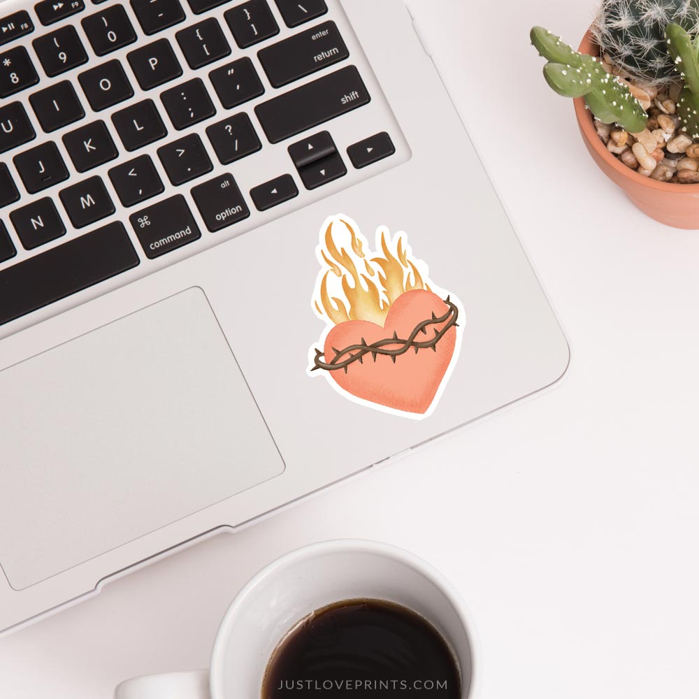 Sacred Heart of Jesus Vinyl Sticker – Just Love Prints