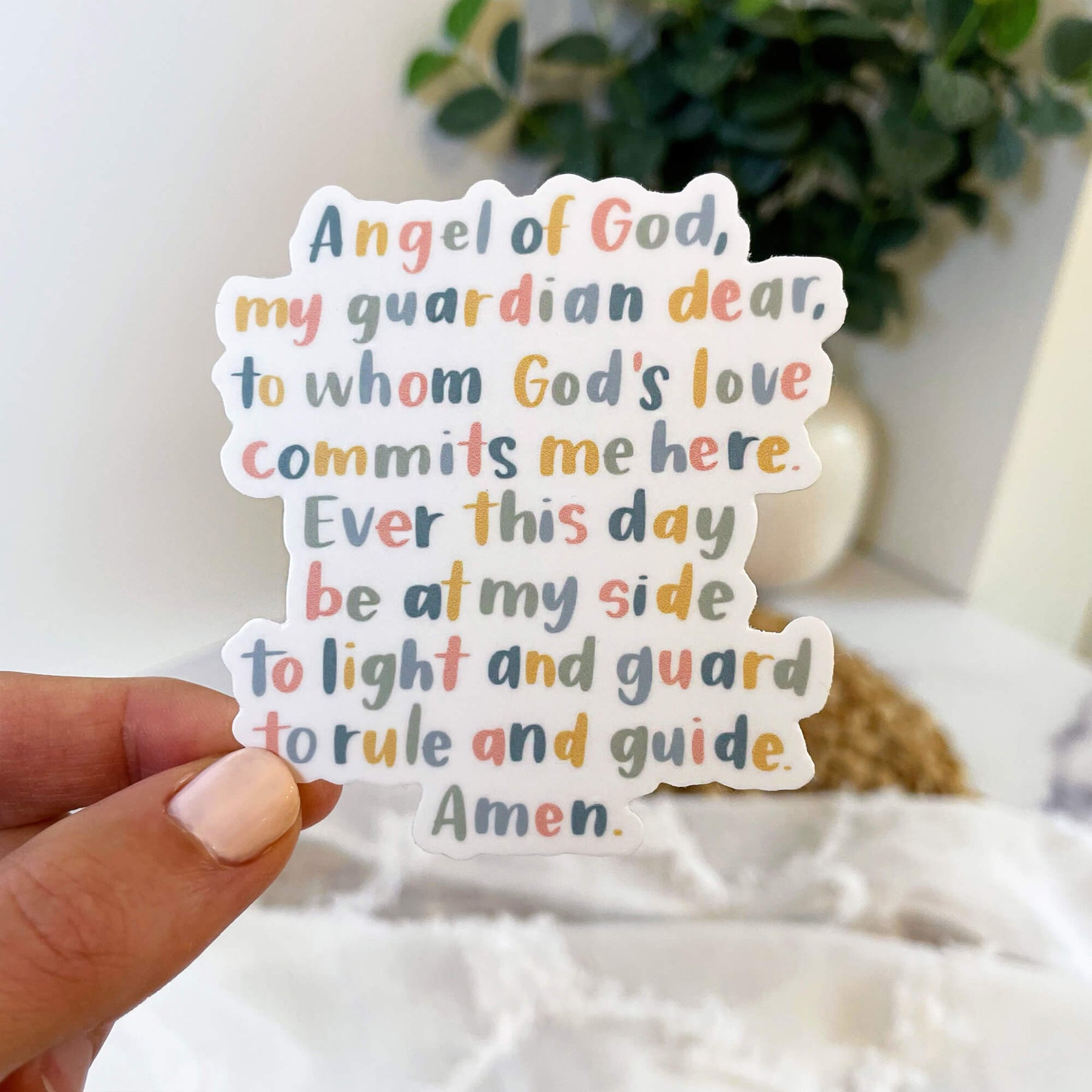 Guardian Angel Prayer Vinyl Sticker – Just Love Prints