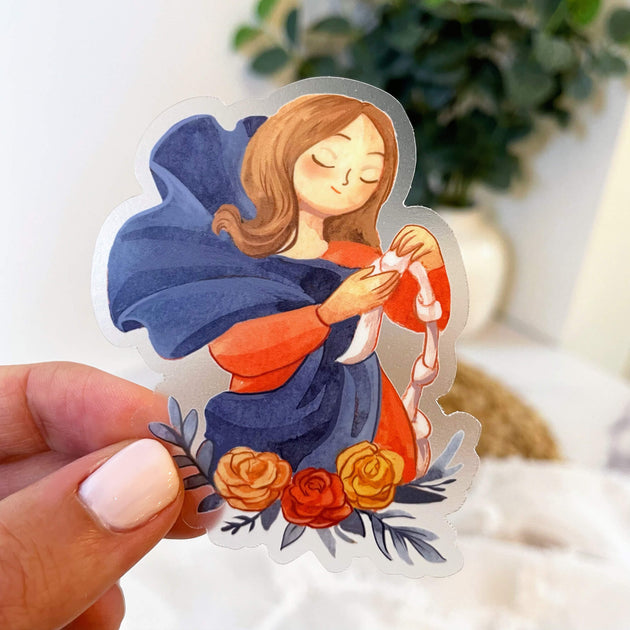 Our Lady Undoer of Knots Vinyl Sticker – Just Love Prints